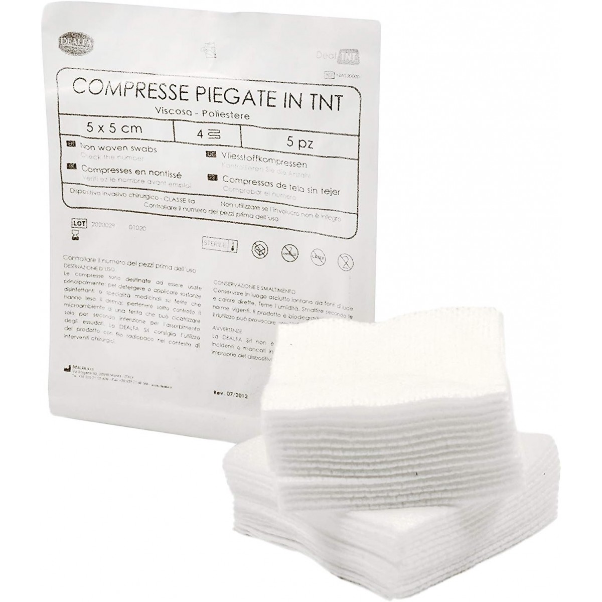 BS/5 Compressa in TNT cm 5x5 a 4 strati - STERILI | Medicalmono